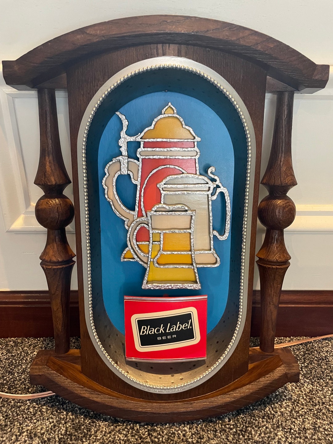 Vintage Carling Black Label Beer Sign Tankard Breweriana Design Great ...