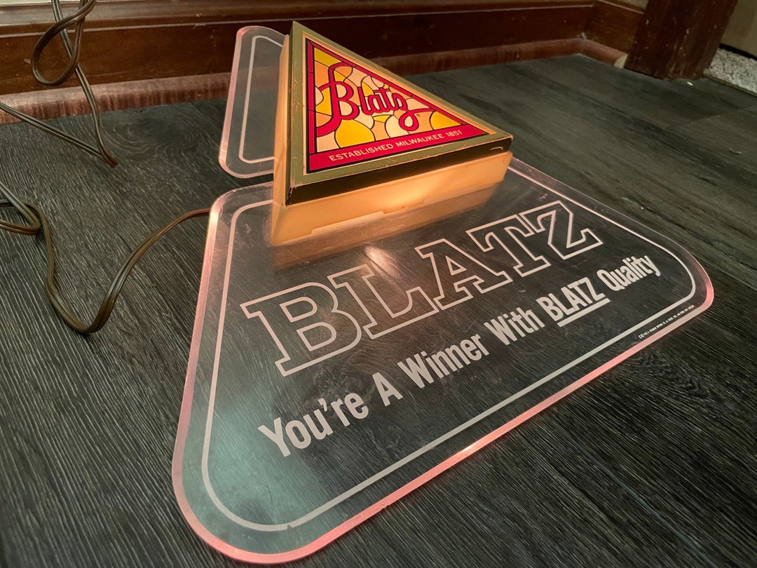 Vintage Blatz Sign Light Triangle Transparent - Tested & Working - Etsy
