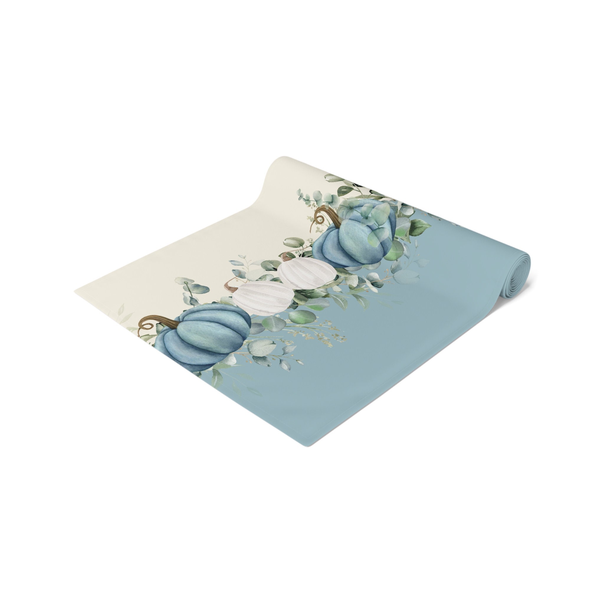 Blue Pumpkin Table Runner, Fall Table Decor, Thanksgiving Table Runner ...