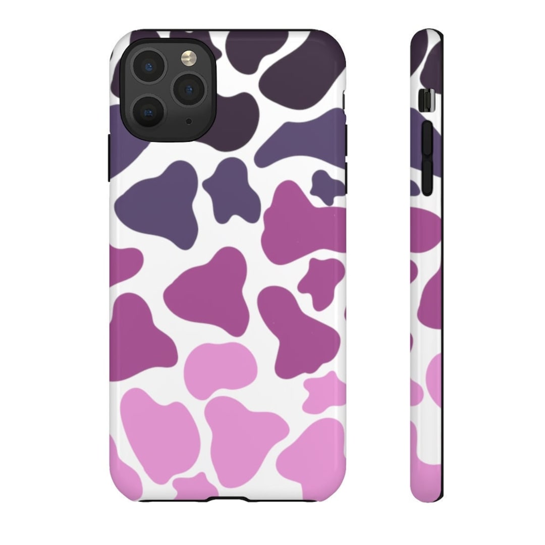 Pink Cow Print iPhone Case, Purple iPhone Case, Pink Phone Case, Cow ...