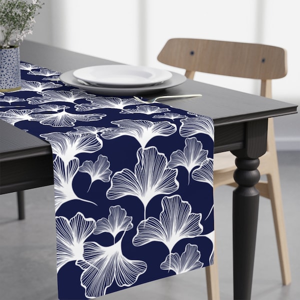 Navy and White Tablecloth Runner - Etsy