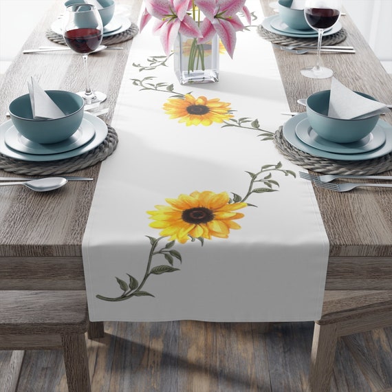 Sunflower Table Runner Summer Table Runner Sunflower Decor Sunflower Table Decor Floral Table Runner Housewarming Gift Gift for Mom Etsy