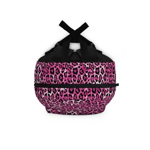 Pink Leopard Print Backpack, Personalized Bookbag, Leopard Print School ...