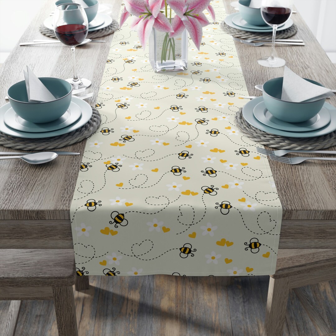 Honey Bee Table Runner, Summer Table Runner, Bumble Bee Decor ...