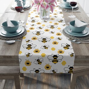 Honey Bee Table Runner, Bee Decor, Watercolor Bumble Bee Decor, Bee ...