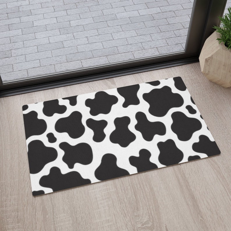 Cow Print Floor Mat Farmhouse Mat Cow Print Rug Animal - Etsy