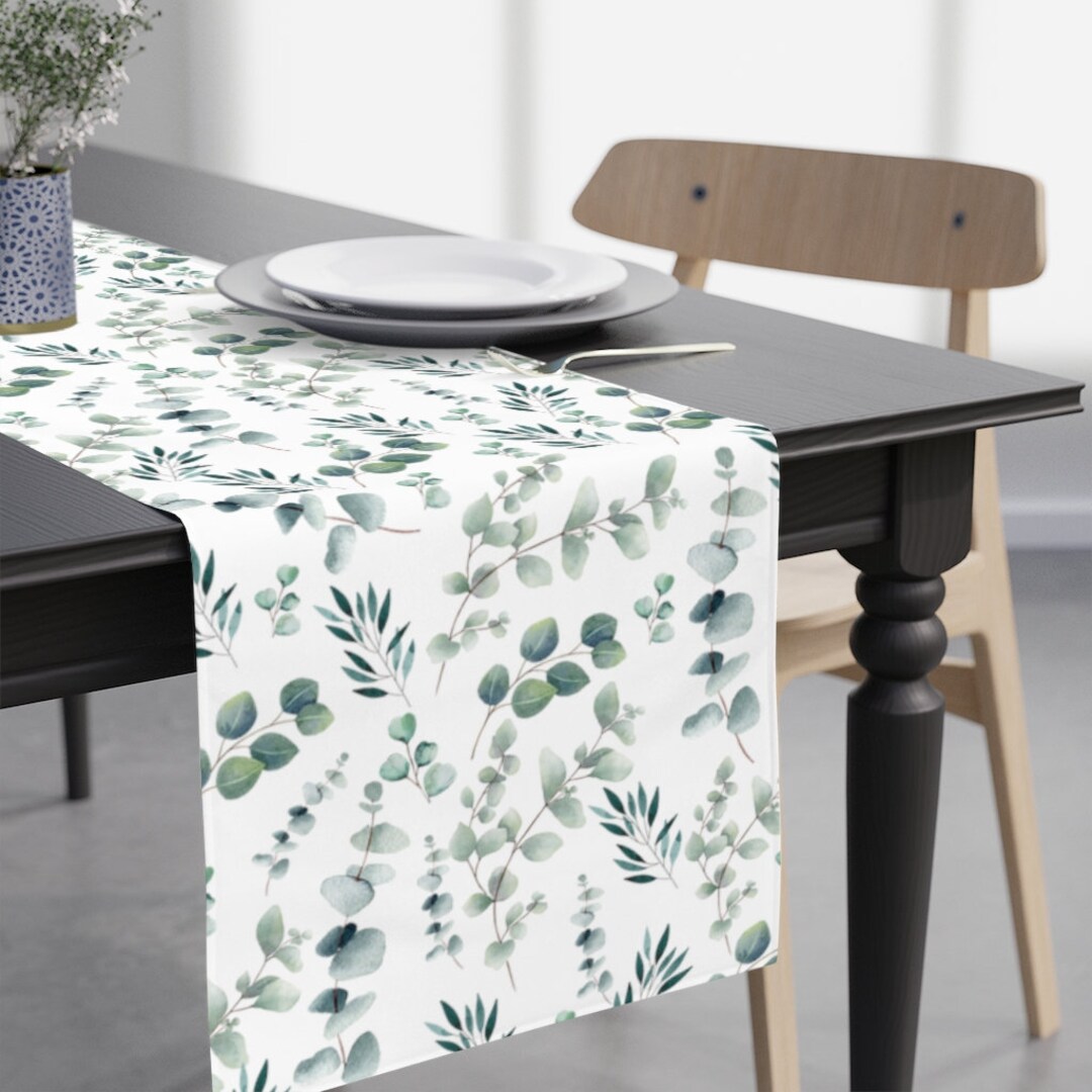 Eucalyptus Table Runner, Leaves Table Runner, Leaves Print, Leaves ...