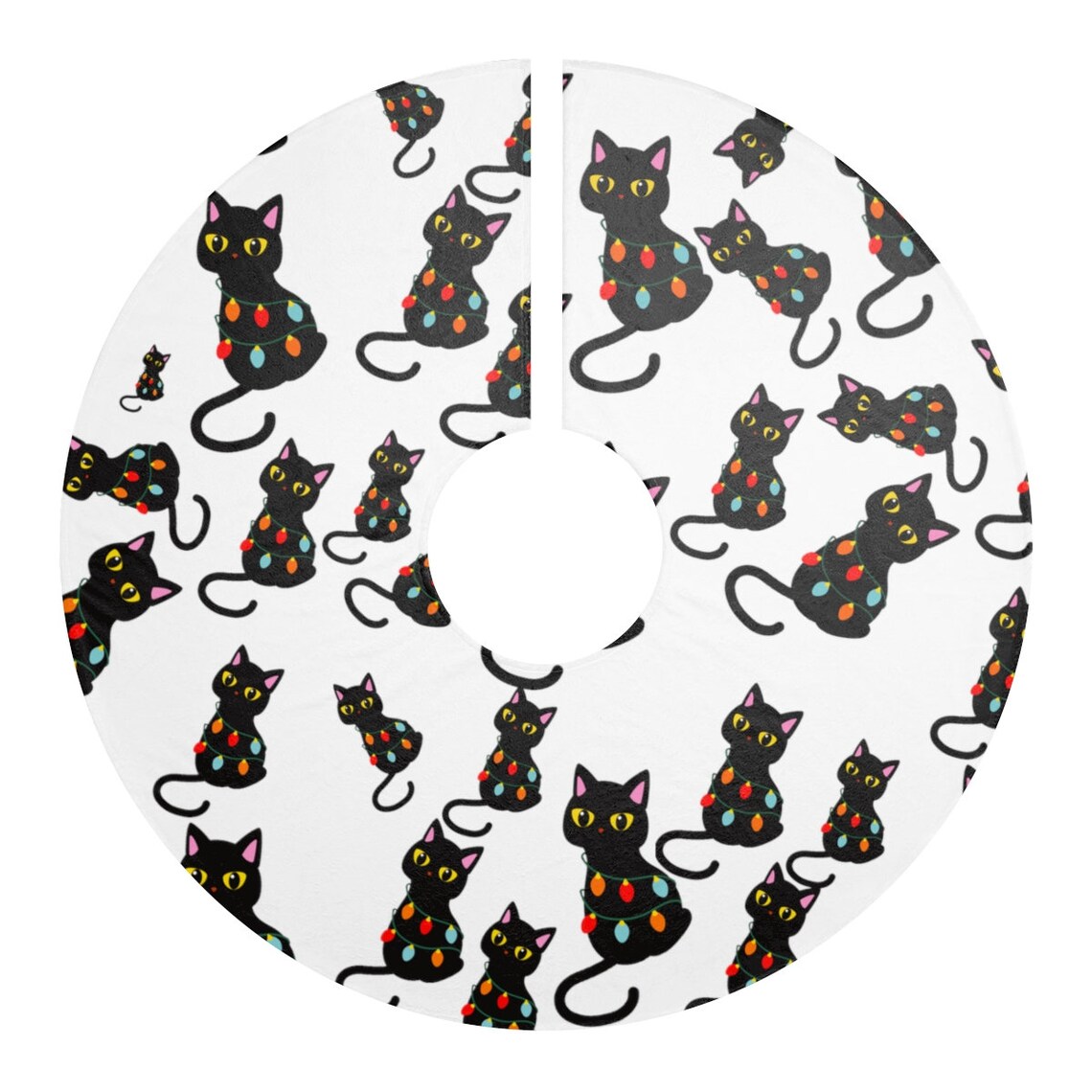 Cat Tree Skirt Christmas Lights Tree Skirt Kitty Tree Skirt - Etsy