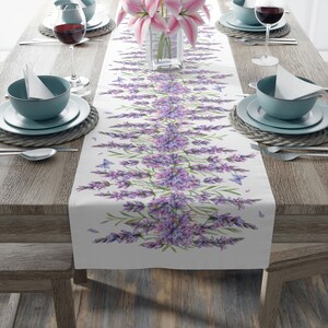 Lavender Table Runner, Summer Table Runner, Purple Runner, Flower Table ...