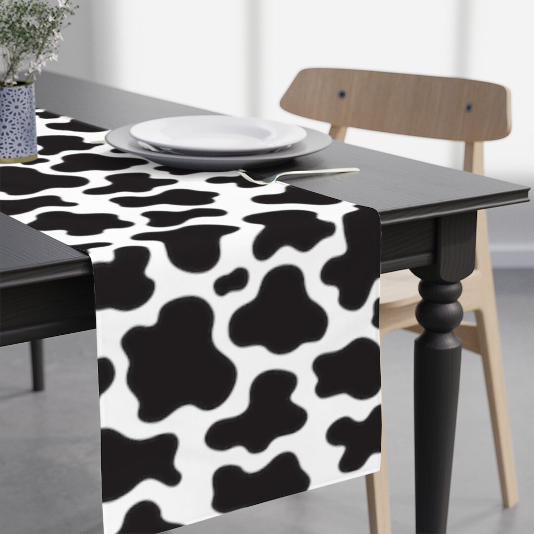 Cow Print Table Runner, Farmhouse Table Runner, Farmhouse Decor, Cow ...