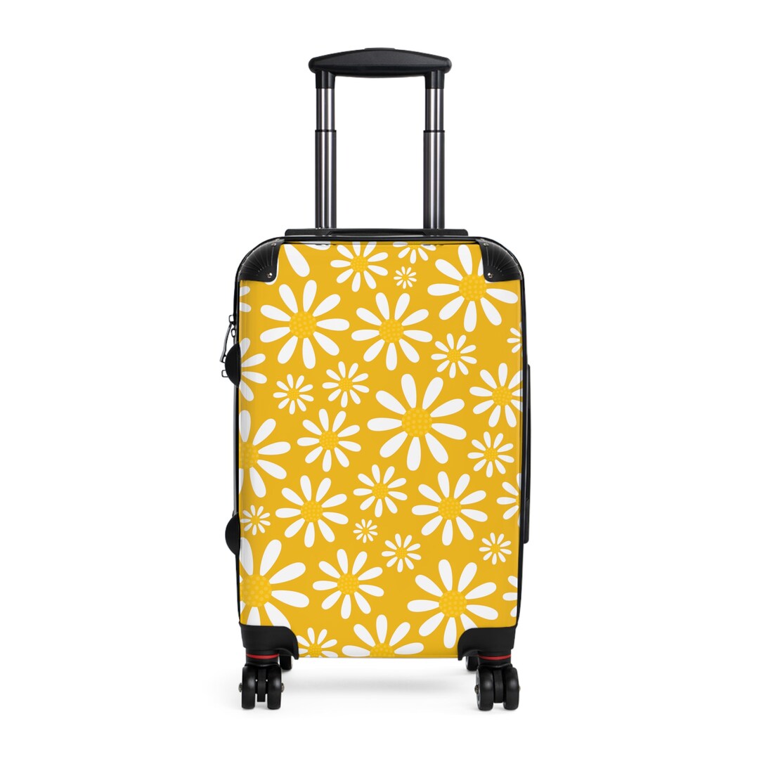 Daisy Suitcase, Custom Luggage, Daisy Travel Bag, Yellow Suitcase ...