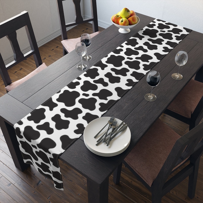 Cow Print Table Runner - Etsy