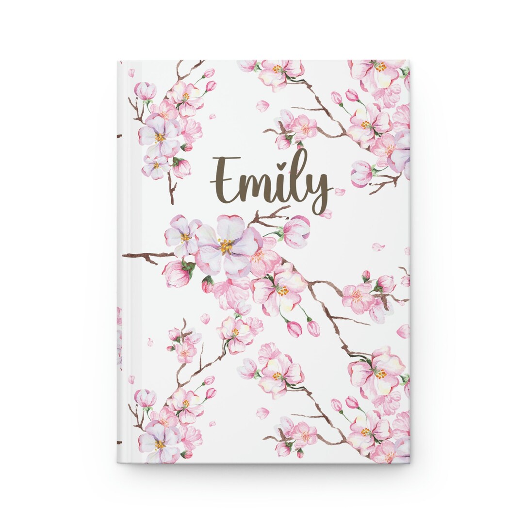 Cherry Blossom Journal, Personalized Journal, Cherry Blossom Notebook ...
