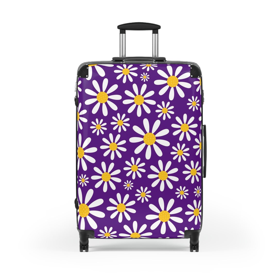 Purple Suitcase, Daisy Luggage, Custom Suitcase, Daisy Gifts, Gift for ...