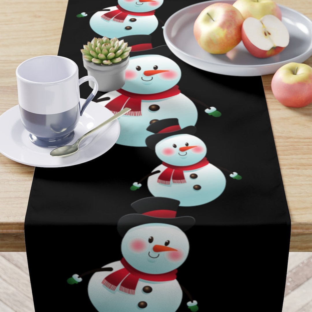 Snowman Table Runner, Christmas Table Runner, Christmas Decor, Snowman ...