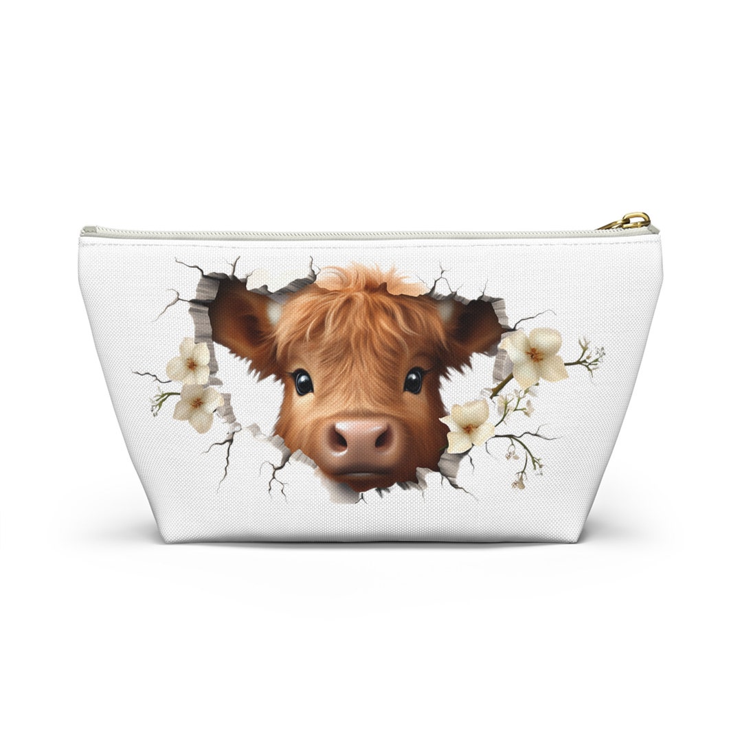 Highland Cow Makeup Bag, Gift for Cow Lover, Cow Cosmetic Bag, Highland ...