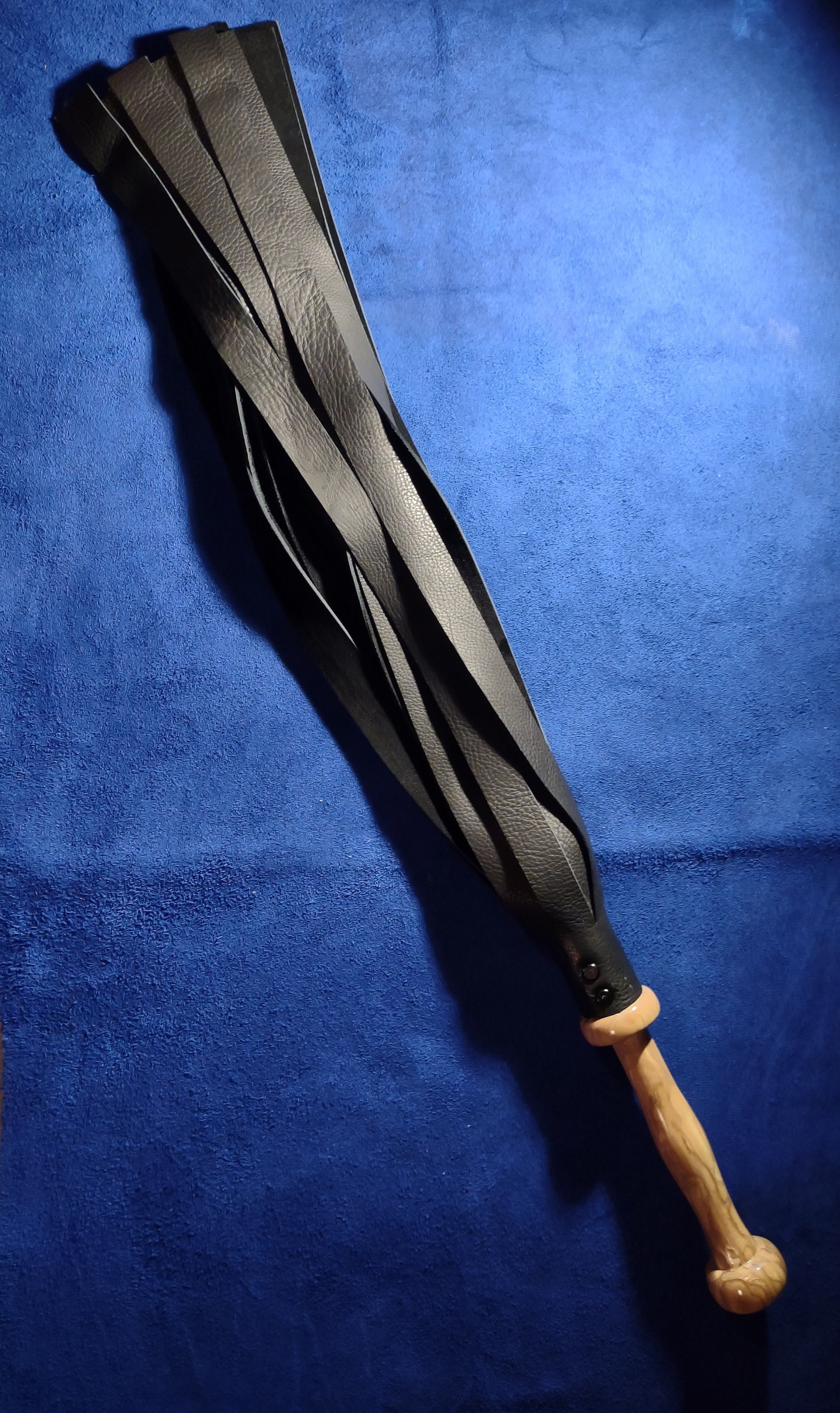 Leather Flogger W/wood Handle - Etsy