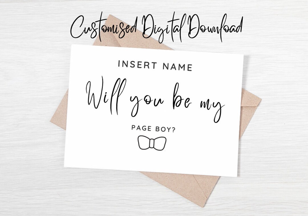 Page Boy Proposal Card Will You Be My Page Boy Personalised - Etsy