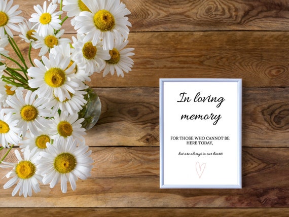 In Loving Memory Sign Printable in Loving Memory Sign for | Etsy