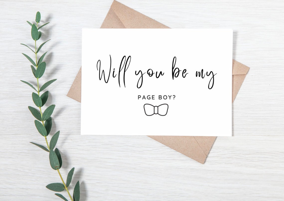 Page Boy Proposal Card, Will You Be My Page Boy Card, Digital Download ...