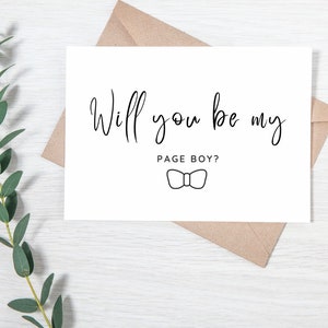 Page Boy Proposal Card, Will You Be My Page Boy Card, Digital Download ...