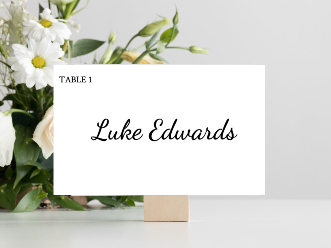 Printable Wedding Name Cards Template Digital Download Editable Place ...