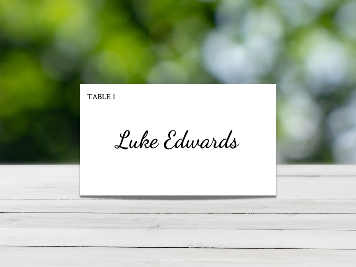 Printable Wedding Name Cards Template Digital Download Editable Place ...
