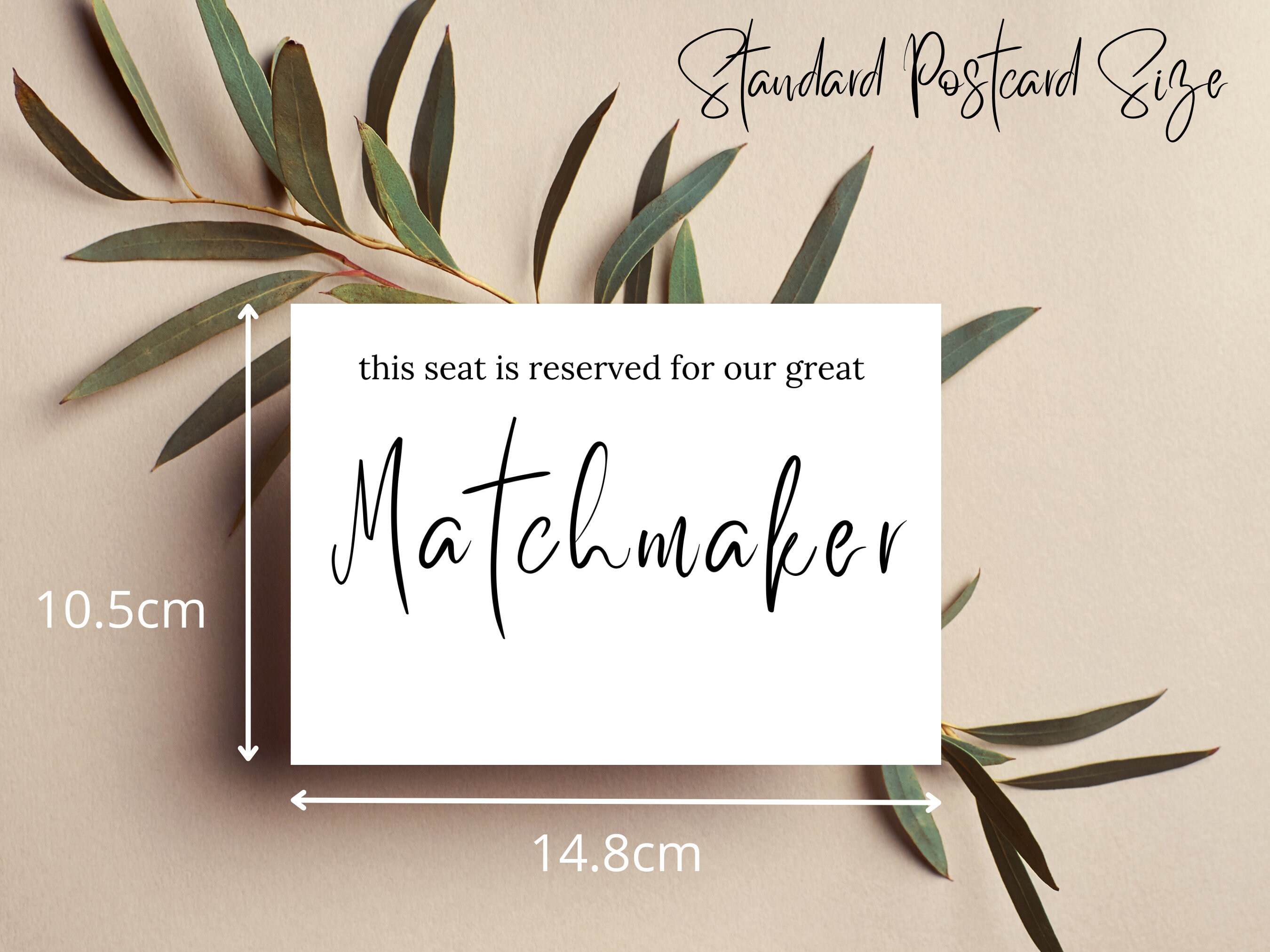 Matchmaker Chair Sign, Reserved Sign, Matchmaker Wedding Sign, Reserved ...