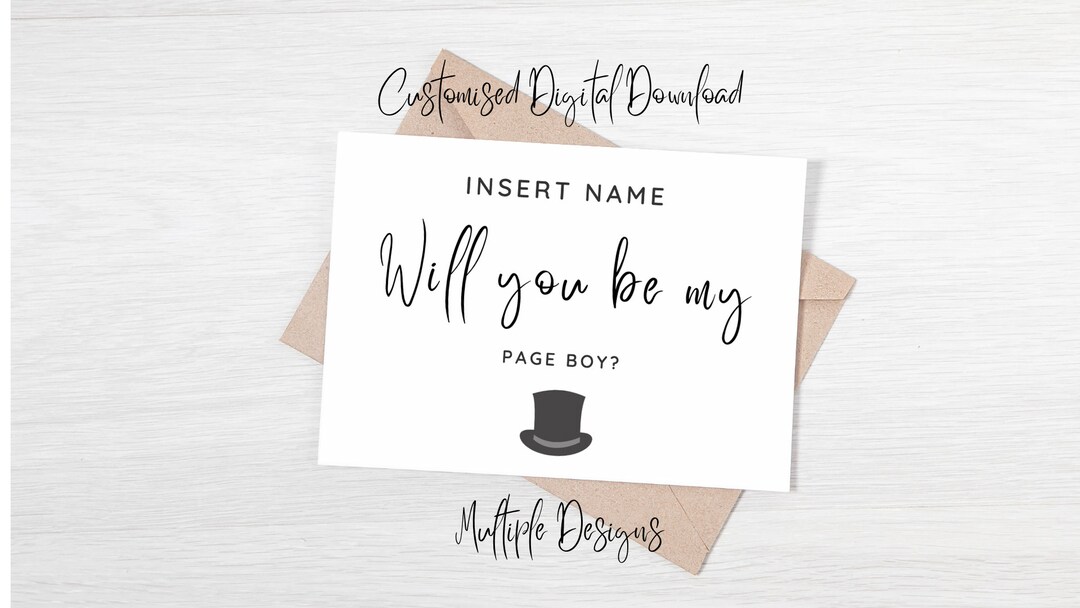 Usher Proposal Card, Will You Be My Usher, Personalised Usher Card ...