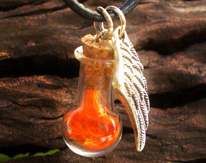 Phoenix Down Potion - Fantasy Necklace - Phoenix Feathers - Restore ...