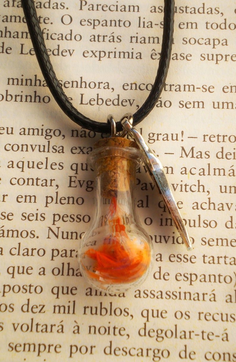 Phoenix Down Potion Fantasy Necklace Phoenix Feathers - Etsy