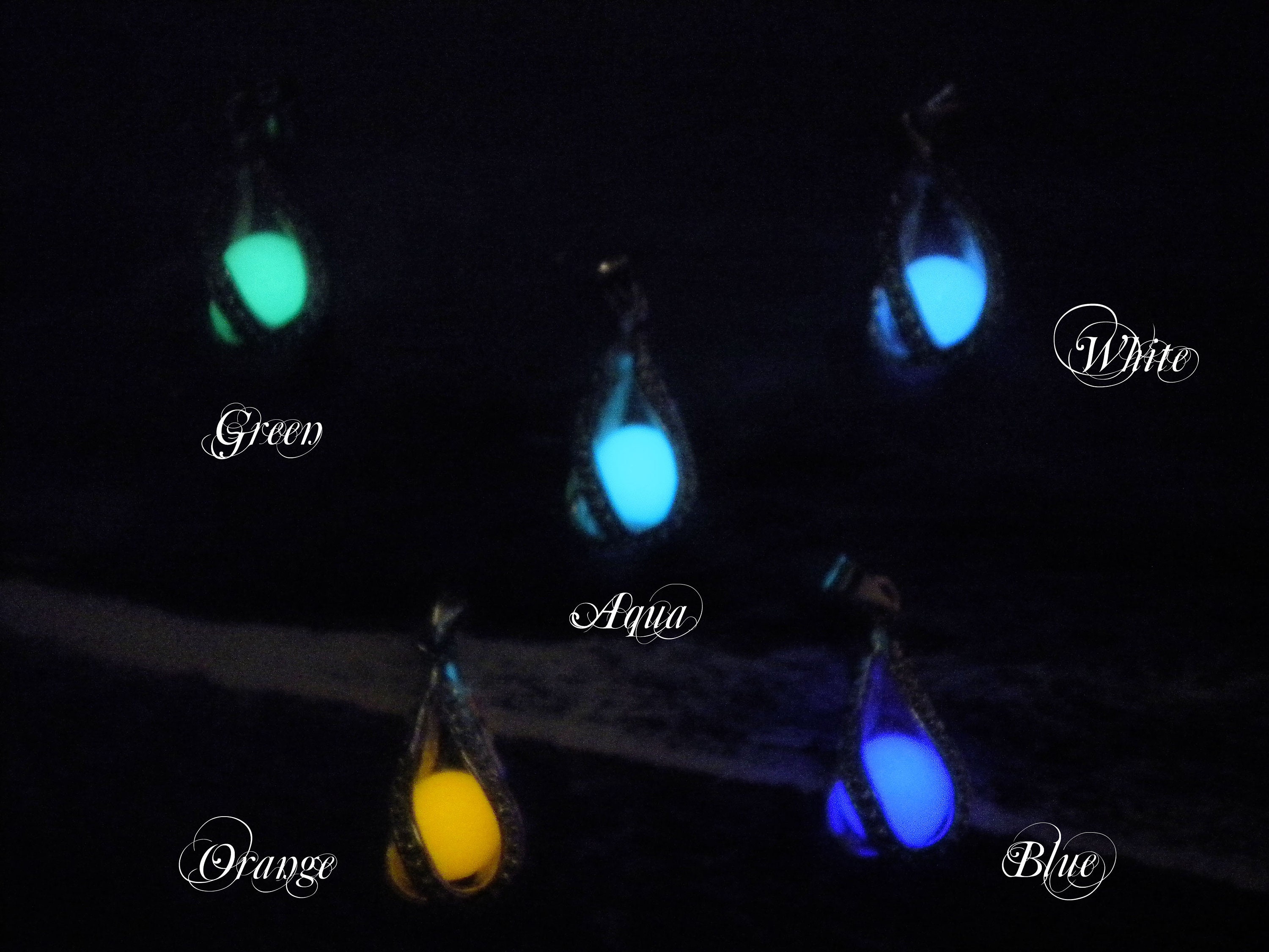 Mermaid Teardrop Glowing Necklace Glow in the Dark Luminous Pendant ...
