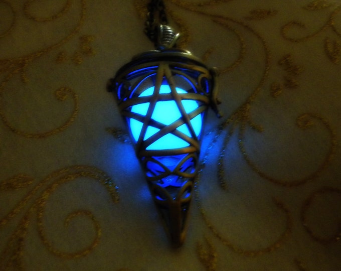 Pentagram Magic Locket - Glow in the Dark Orb - Wiccan Pendant ...