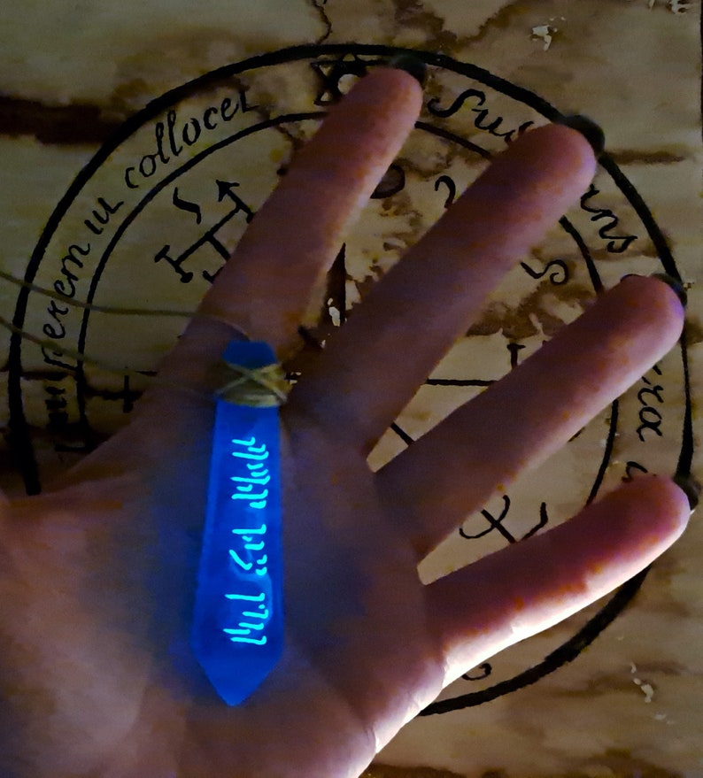 Dragon Language Crystal Necklace Runes Pendant Dragon - Etsy