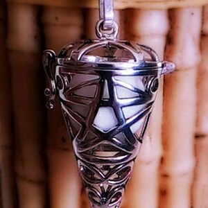 Pentagram Magic Locket - Glow in the Dark Orb - Wiccan Pendant ...