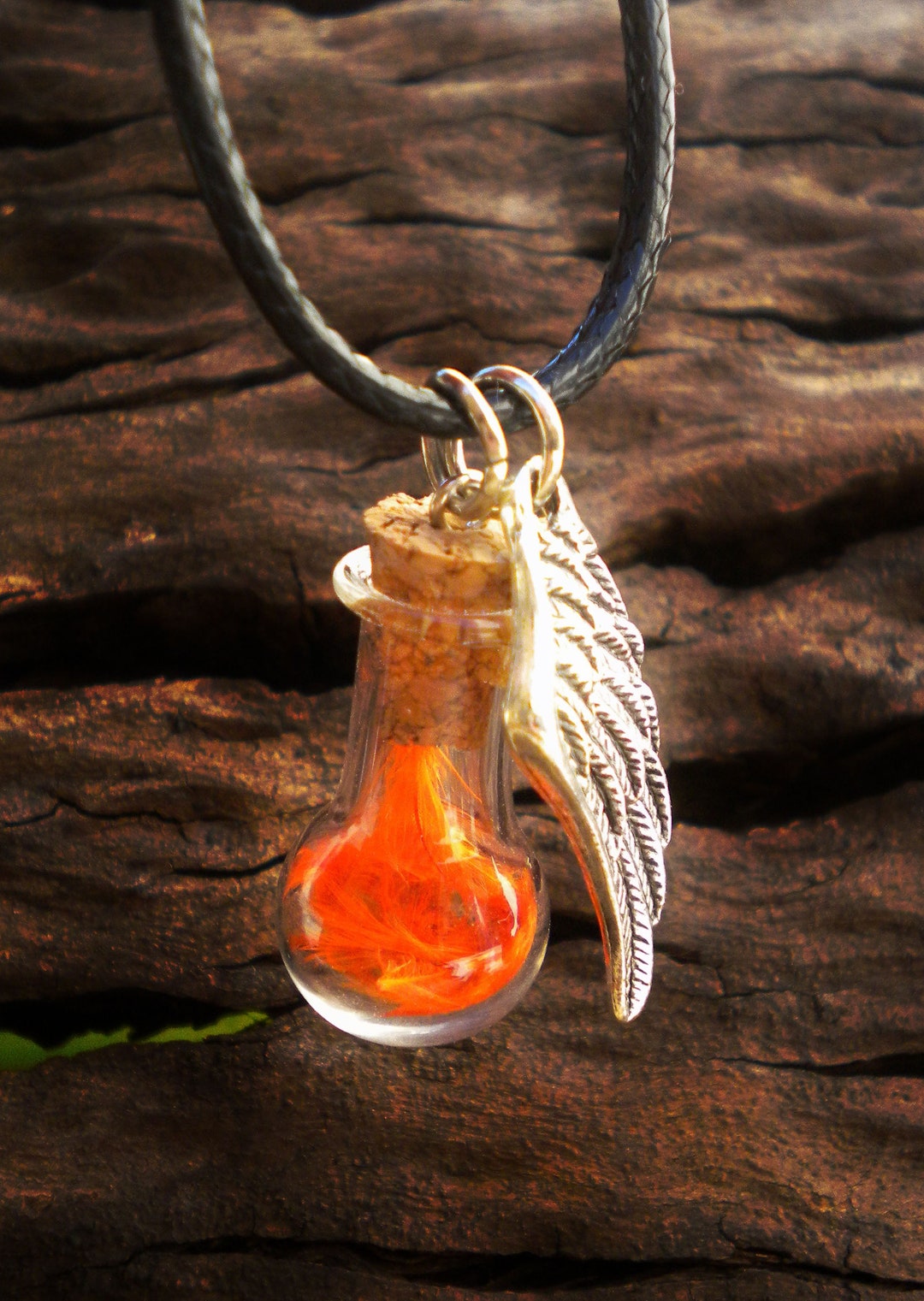 Phoenix Down Potion - Fantasy Necklace - Phoenix Feathers - Restore ...