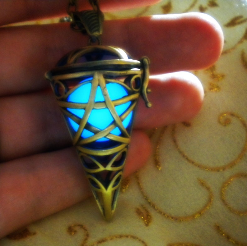 Pentagram Magic Locket Glow in the Dark Orb Wiccan Pendant - Etsy