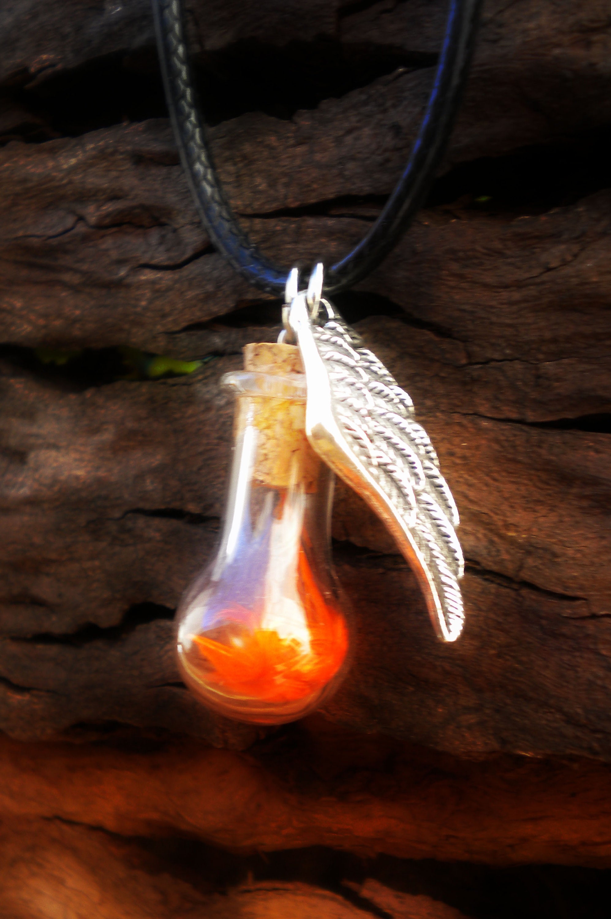 Phoenix Down Potion Fantasy Necklace Phoenix Feathers - Etsy