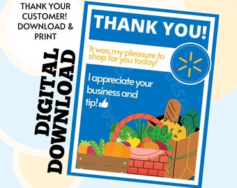 Thank You Card for Customer Orders Printable, Delivery Driver, Thank ...