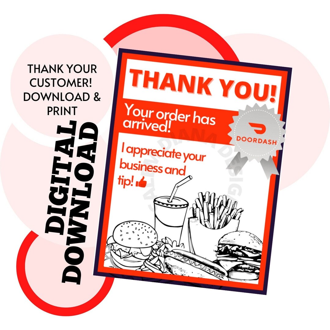 Thank You Card for Customer Orders Printable, Delivery Driver, Thank ...