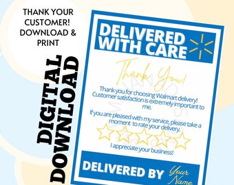 Delivery Driver Personalized Thank You Note Printable - Etsy