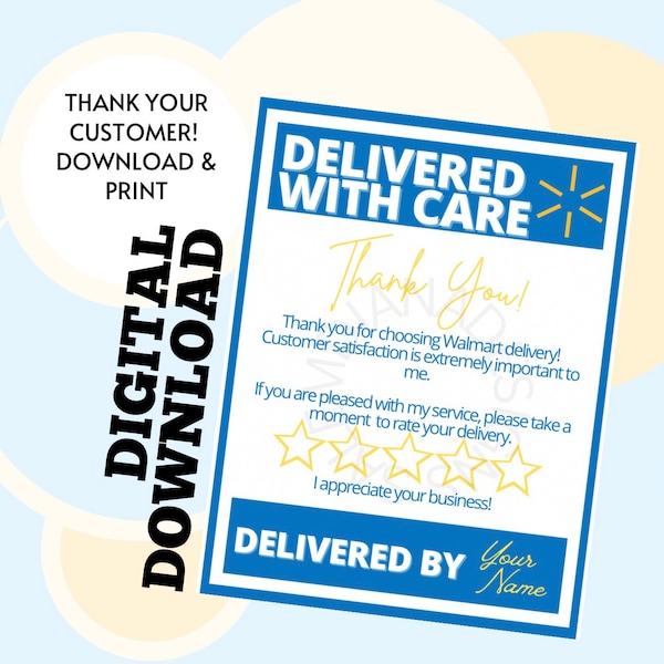 Spark Driver Customer Thank You Cards - Etsy