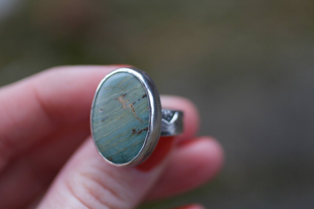 Gary Green Jasper Ring - Etsy