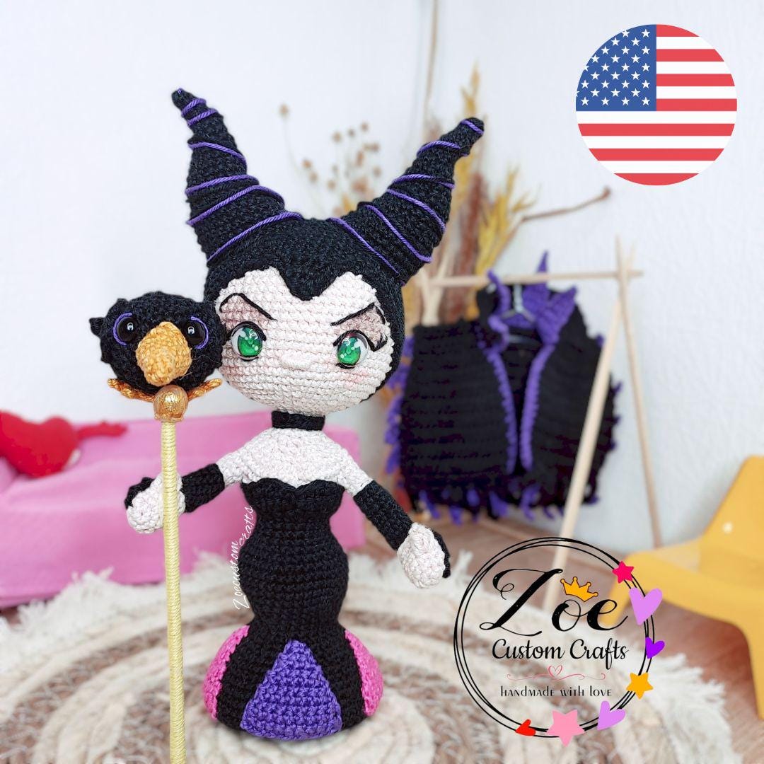 Maleficent, the Evil Witch PDF Pattern (ENGLISH), Villain, Sleeping ...