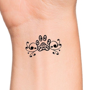 Paw Print Swirls Temporary Tattoo - Etsy