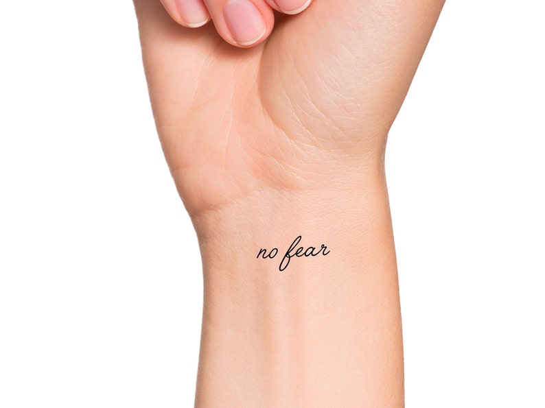 No Fear Temporary Tattoo - Etsy