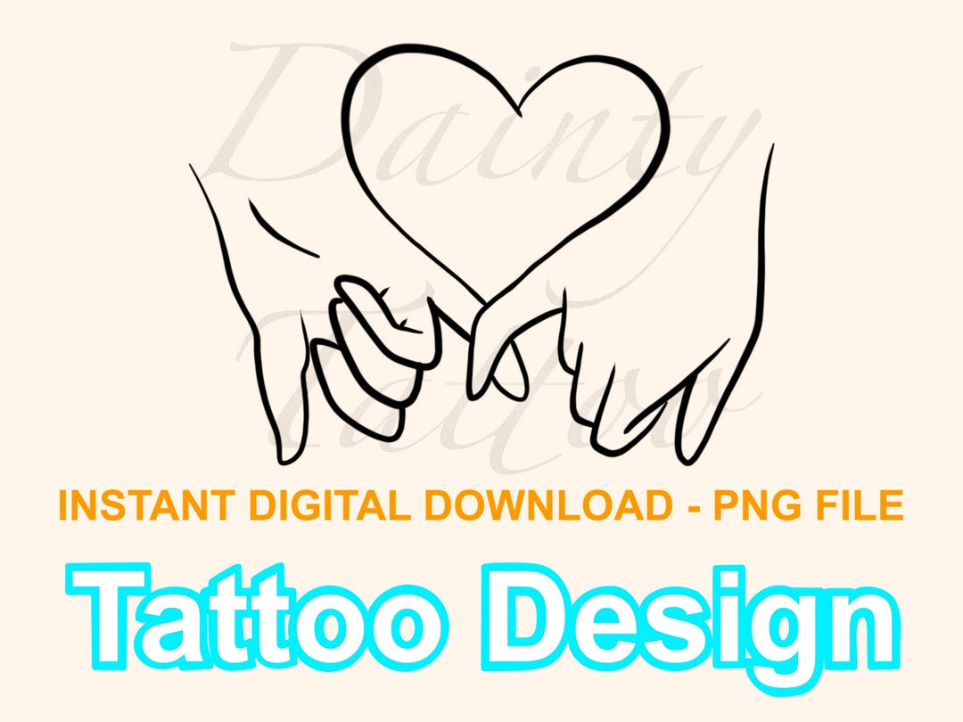 Pinky Promise Heart Tattoo Design Digital Download PNG - Etsy