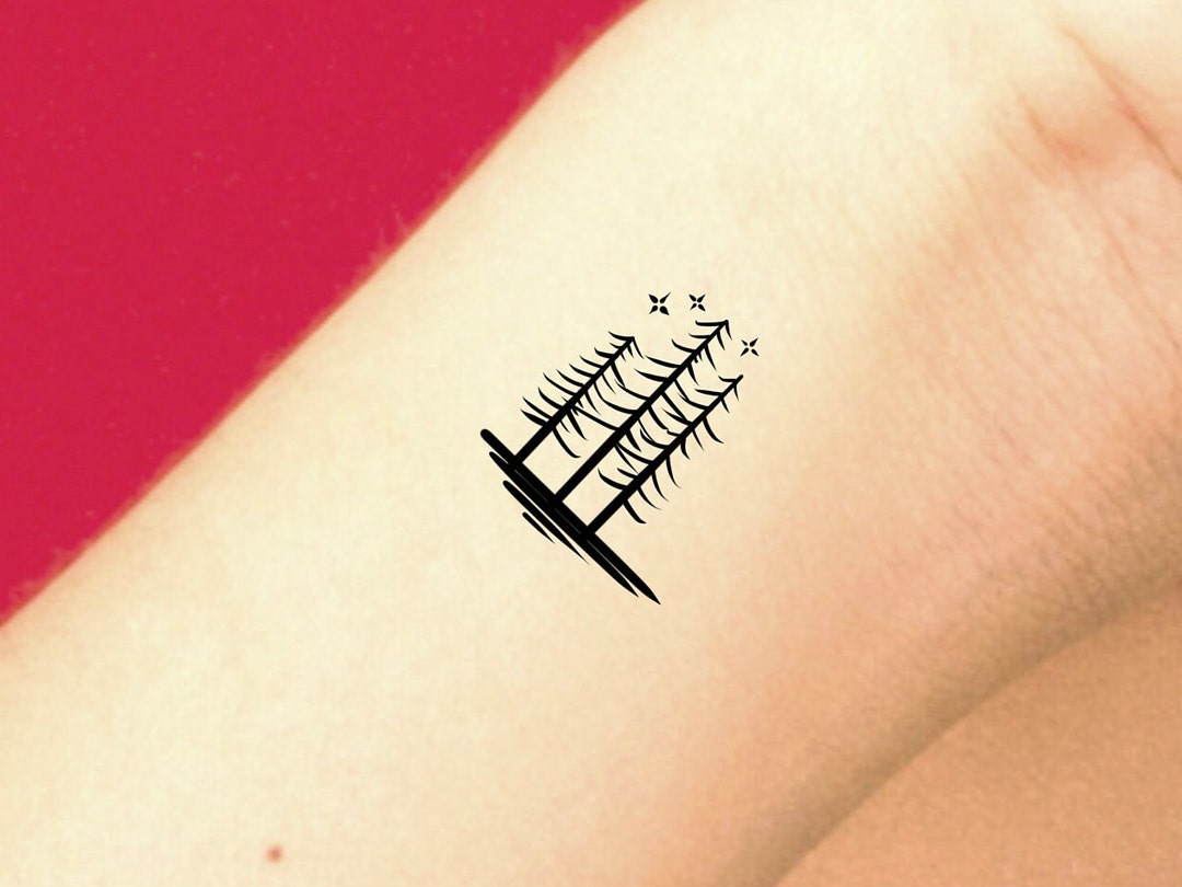3 Trees Stars Temporary Tattoo / Minimalist Trees Tattoo - Etsy