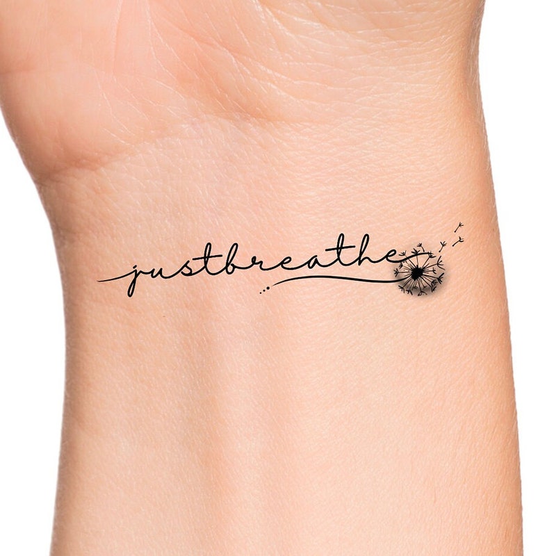 Breathe Tattoo With Flowers - Etsy