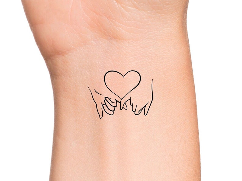 Pinky Promise Heart Temporary Tattoo - Etsy
